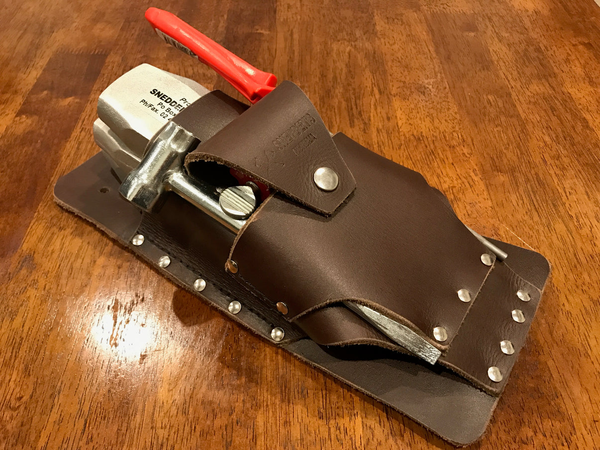 Wedge pouch - Brown- holds 3 alloy wedges , stump vice , spanner and f ...